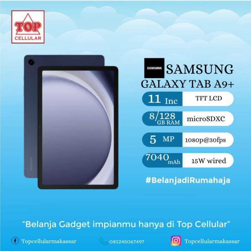 Jual Samsung Galaxy Tab A9 Plus Cell (8/128 Gb) Garansi Resmi Di Seller Top Cellular Makassar ...