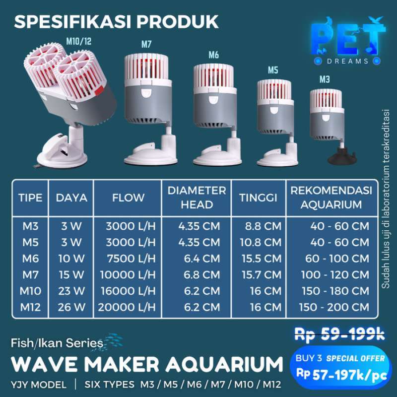 Promo Wave Maker Aquarium Pembuat Gelombang Arus Ombak Air Pompa Wavemaker Kolam Aquascape Ikan ...