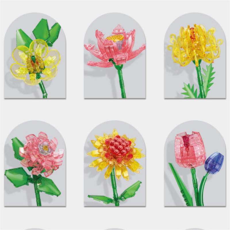 Promo Buket Kristal Blok Bricks Rangkaian Bunga Balok Mainan Toy Diy ...