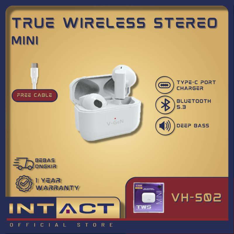 Promo Earphone V-gen Tws Mini Vh-s02 Wireless Type C Bluetooth 5.3 ...