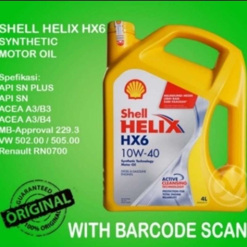 Jual Shell Helix Hx6. 10-40 Original Scane Barcode 4l Di Seller Move-id ...