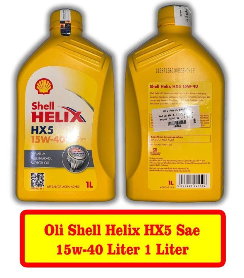 Jual Oli Shell Helix Hx5 Sae 15w-40 Liter 1 Liter Original -10062 Di ...