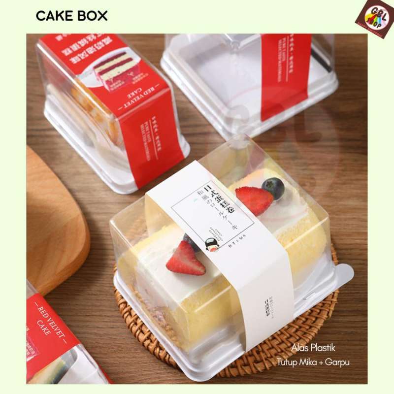 Jual Kotak Mika Kue Bolu Roti Cake Box Plastic Transparent (ukuran Luar ...