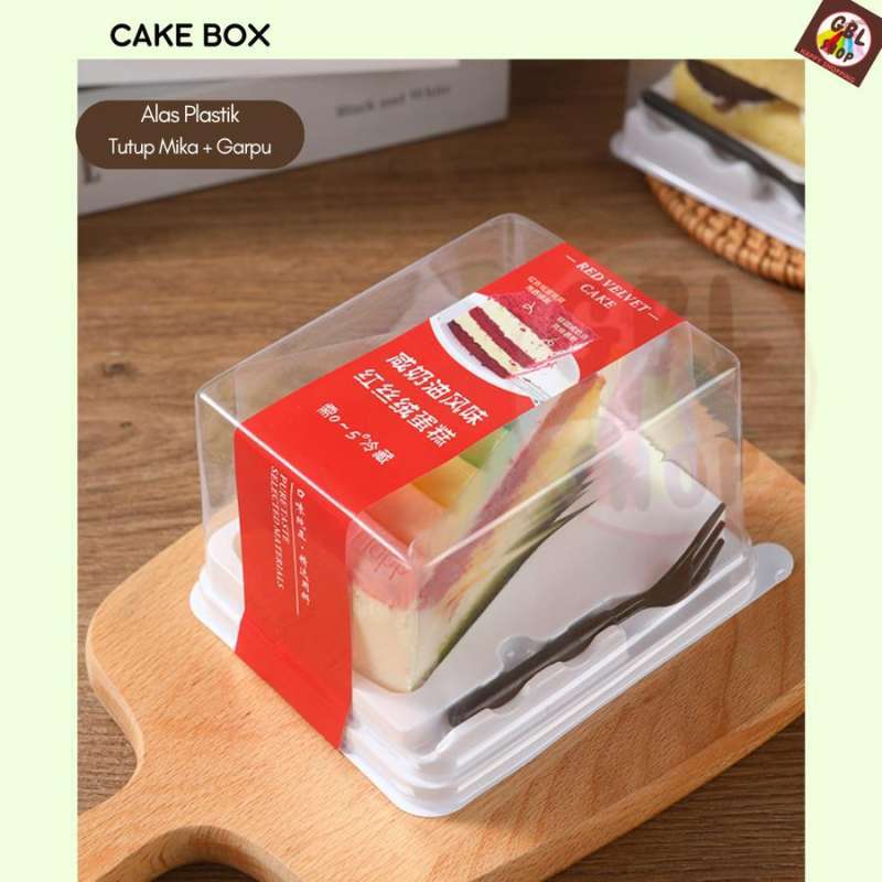 Jual Kotak Mika Kue Bolu Roti Cake Box Plastic Transparent (ukuran Luar ...
