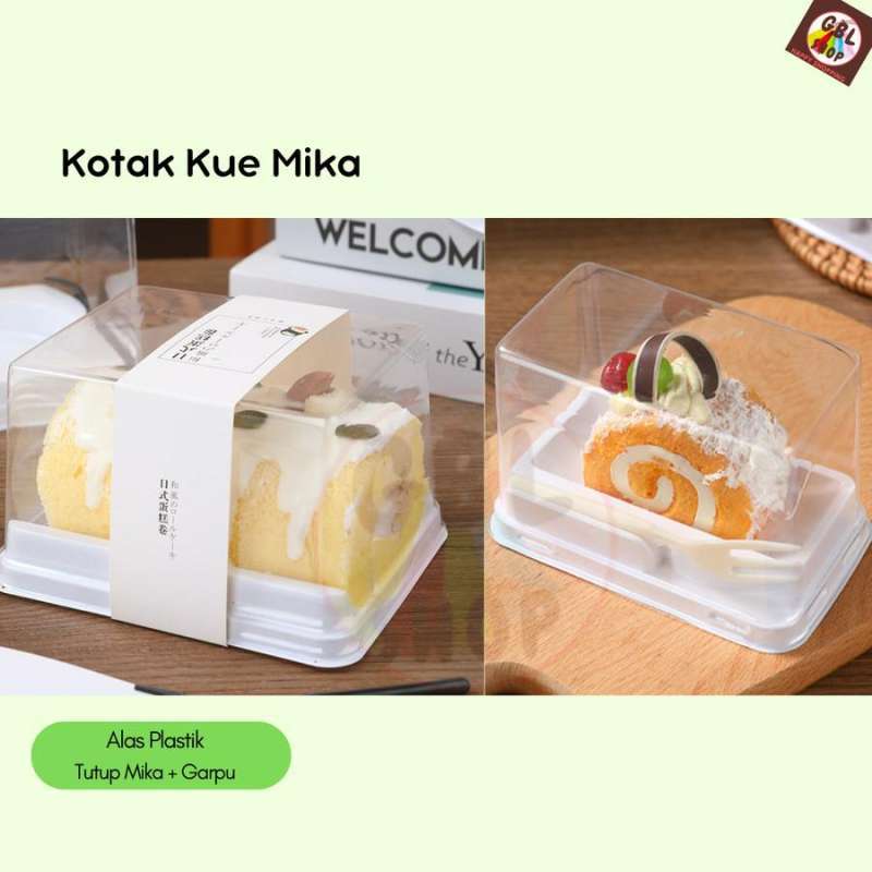 Jual Kotak Mika Kue Bolu Roti Cake Box Plastic Transparent (ukuran Luar ...