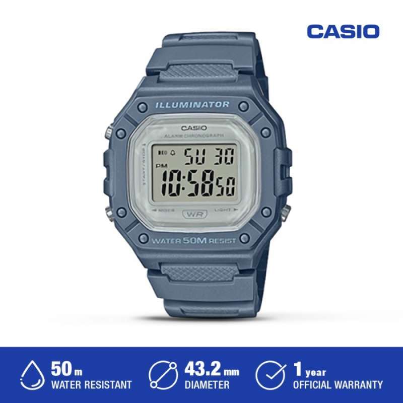 Jual Jam Tangan Casio Unisex Digital Original W-218hc-2avdf Pria ...