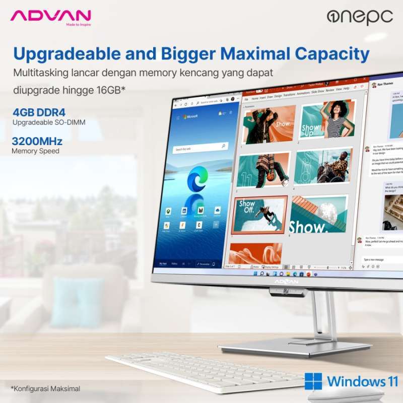 Promo Advan All In One Pc Aio Onepc Intel N100 4gb Ssd 128gb Diskon 2% ...