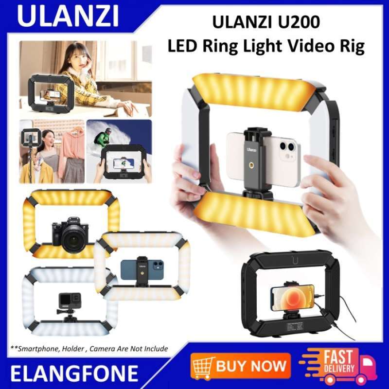 Promo Ulanzi U200 Rechargeable Ring Light Video Rig For Vlog Live ...