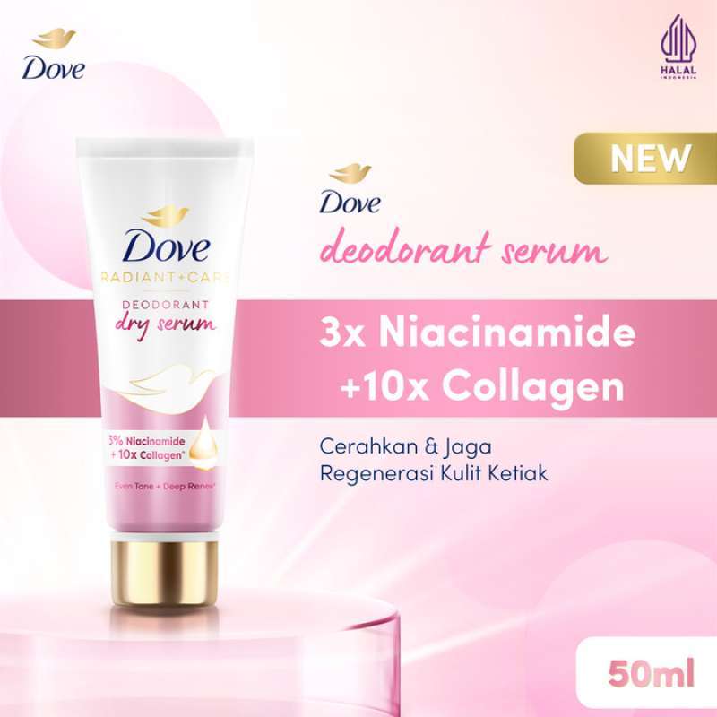 Jual Dove Deodorant Women Dry Serum Collagen Vit B3 Roll On - 50ml Di ...
