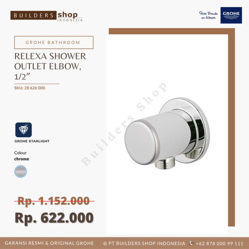 Promo Grohe 28626000 - Relexa Shower Outlet Elbow, 1/2â€³ Diskon 23% Di ...