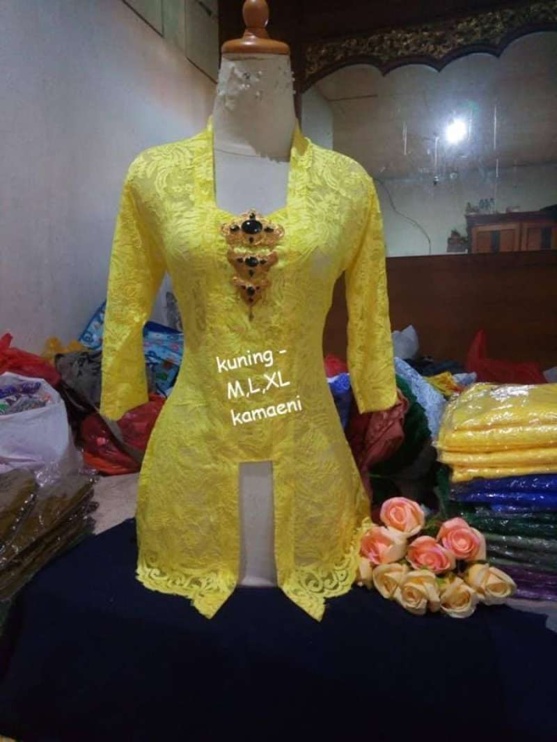 Jual Kebaya Jadi Brokat Cord Strait Kuning Lemon Di Seller Winter ...