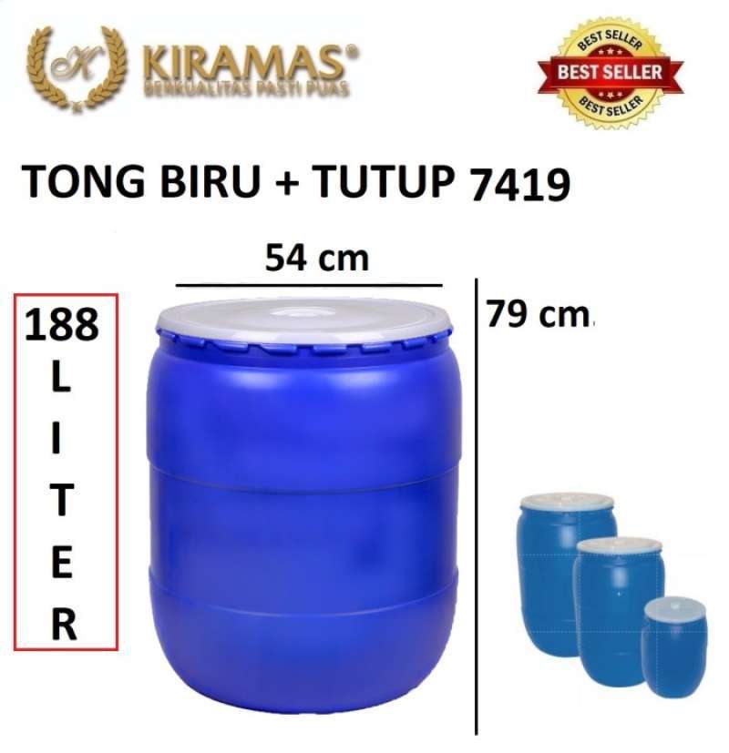 Promo Kiramas Gentong/tong/penampungan Air Biru 188 Lt -7419(by:gojek ...