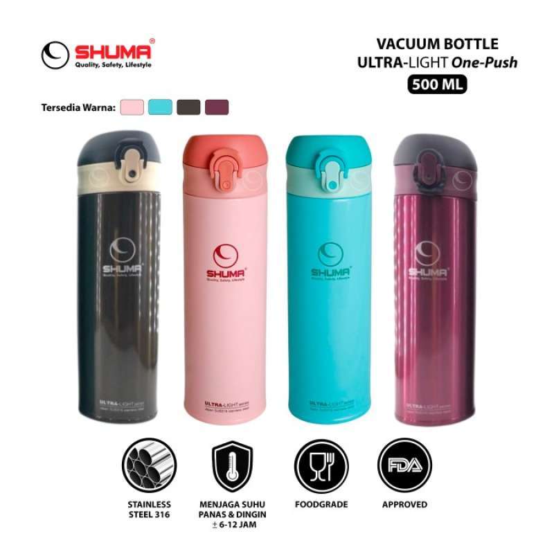 Promo Shuma S/s 316 Ultra Light One-push Vacuum Bottle 500 Ml Diskon 33% Di Seller Alfaza Shop ...