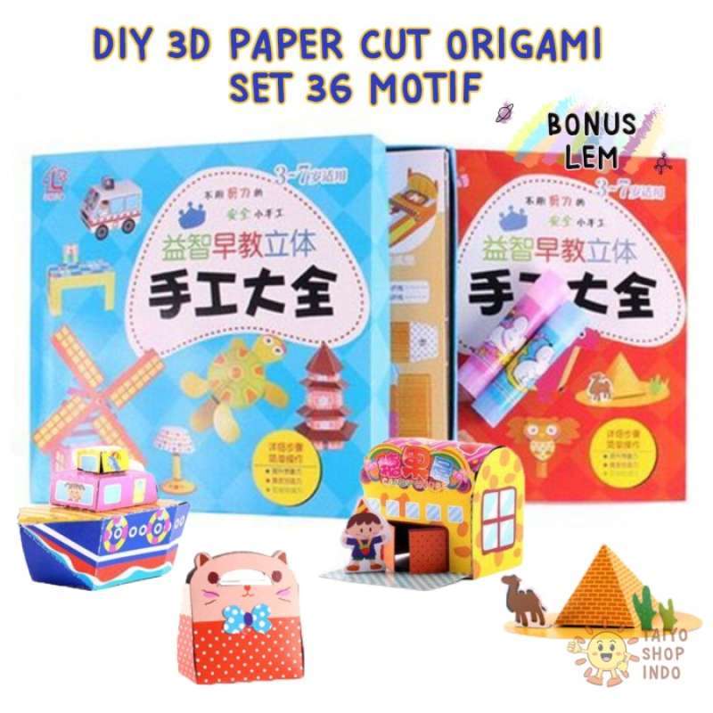Promo Mainan Edukasi Diy 3d Cut Paper Book Origami 36 Bentuk Kerajinan ...