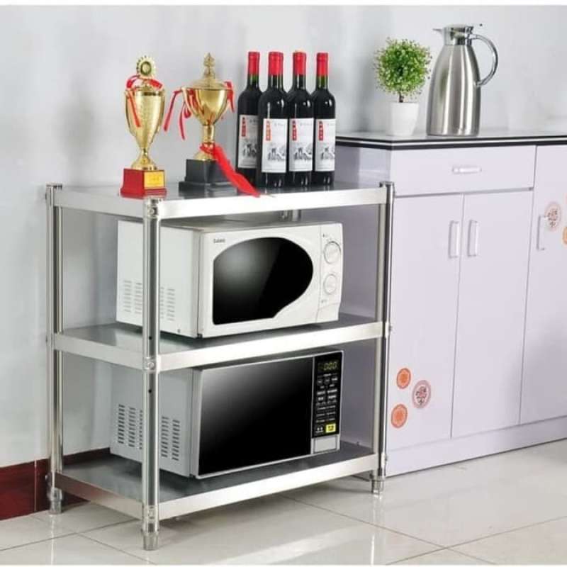 Promo Rak Besi 3 Susun Stainless Rtabel Serbaguna Alat Dapur Kantor 825 ...