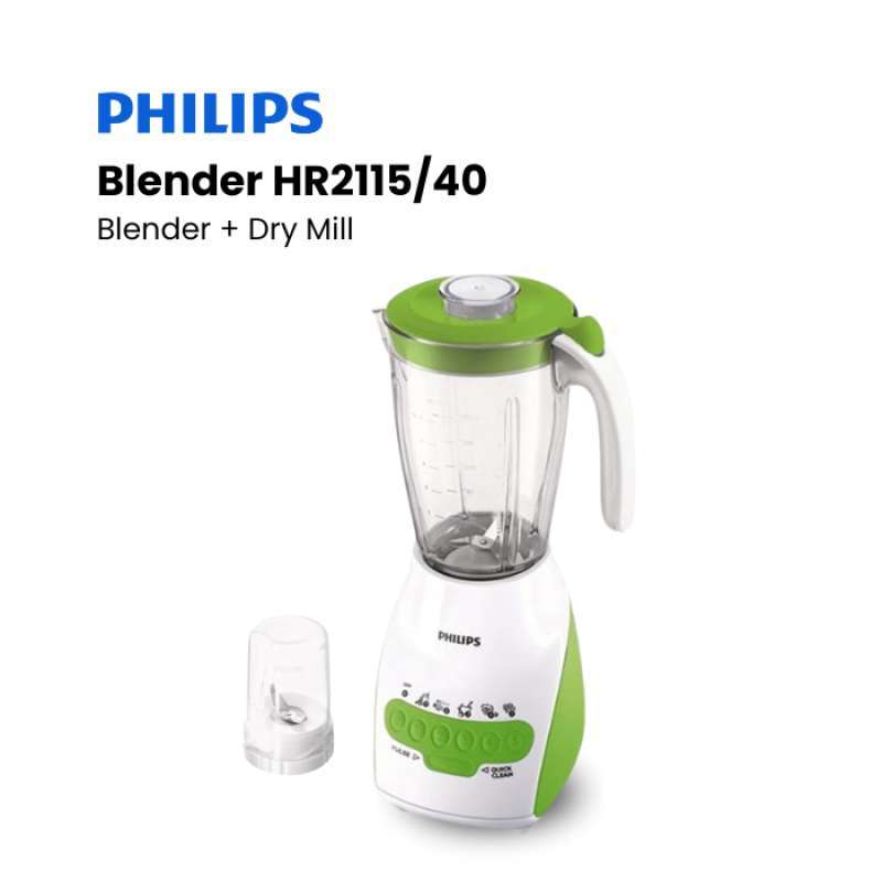 Jual Philips Blender + Dry Mill Hr2115 Plastik 2l Low Watt | Belender ...