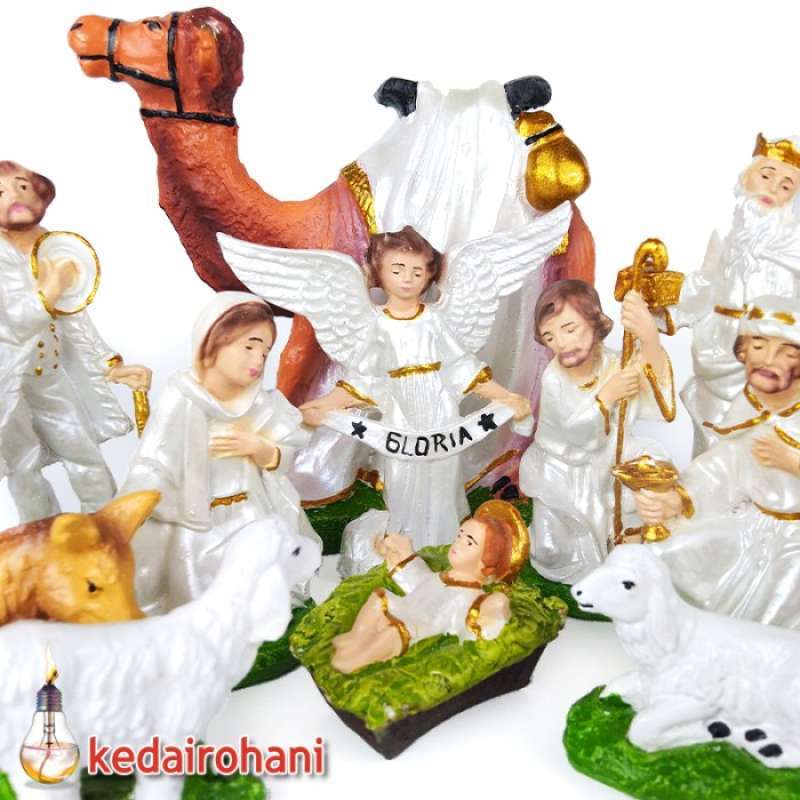 Jual Patung Set Natal Lengkap 14cm Bayi Yesus Kandang Christmas Mutiara ...