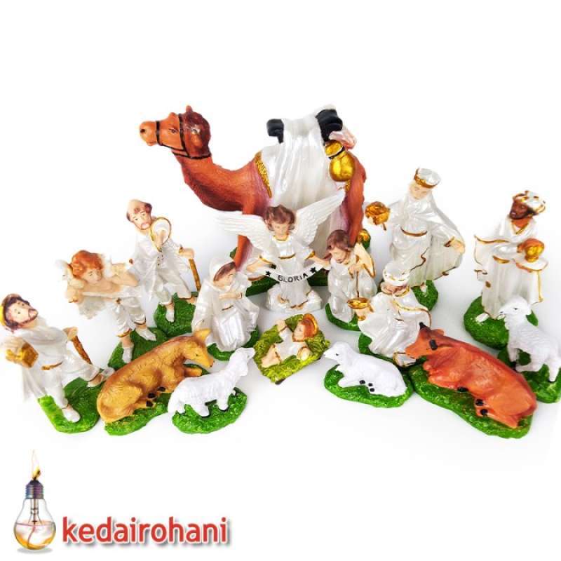 Jual Patung Set Natal Lengkap 14cm Bayi Yesus Kandang Christmas Mutiara ...
