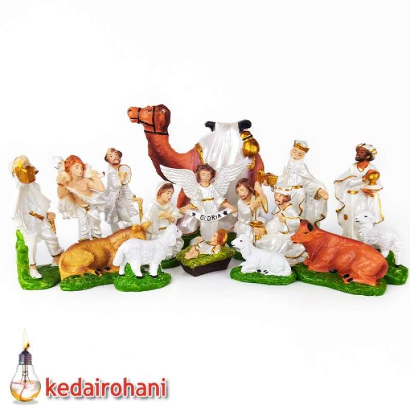 Jual Patung Set Natal Lengkap 14cm Bayi Yesus Kandang Christmas Mutiara ...