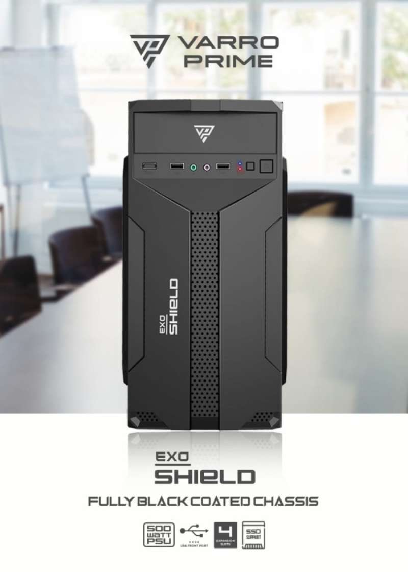 Promo Pc Case Varro Prime Micro Atx Exo Shield W/ Psu 500w - Casing ...