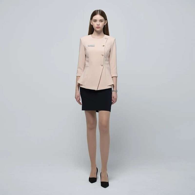 Jual Uniform Custom Atasan Seragam Wanita+ Logo Front Office Staff ...