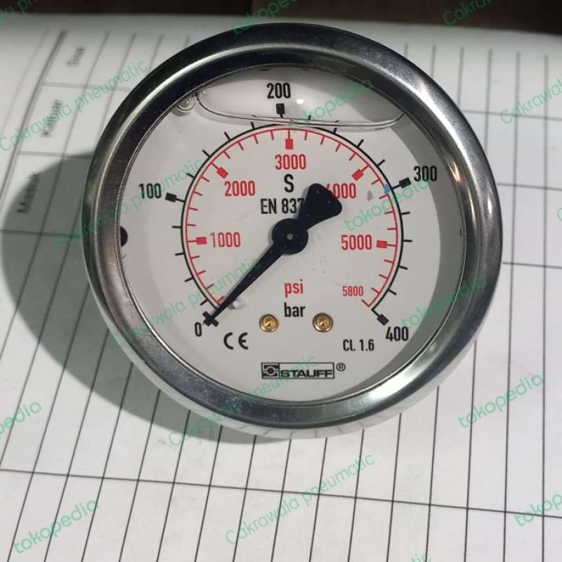 Promo Pressure Gauge Stauff 400bar 2.5inch / Spg063-00400-01-p-b04 ...