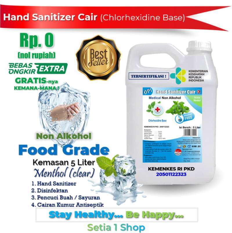 Promo Hand Sanitizer 5 Liter Cair Food Grade Medical Non Alkohol Base ...