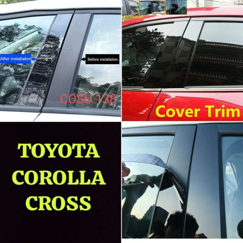 Promo Sticker Stiker Pintu Pilar Piano Black Glossy Toyota Corolla ...