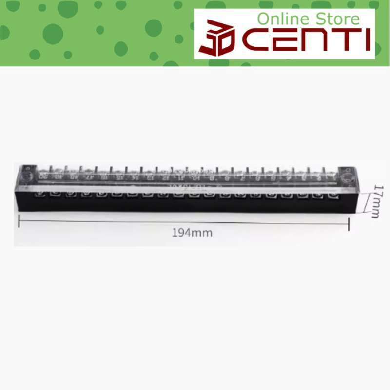 Jual TB 15a 660v Terminal Block Kaca Cooper Blok Kabel Panel Mounted 3 ...