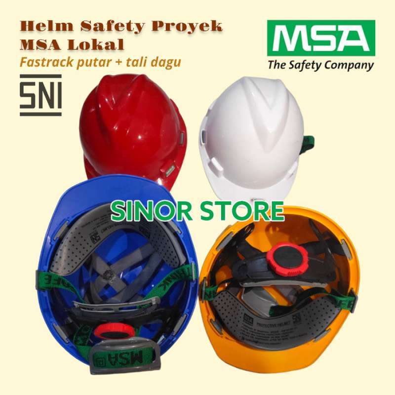 Promo Safety Helmet Sni Msa Lokal Helm Proyek + Sarang Putar Fastrack - Biru Msa, Tali Dagu Msa ...