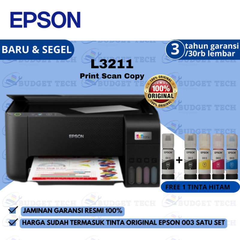 Promo Epson Ecotank L3211 A4 All-in-one Ink Tank Printer-3thn Garansi Resmi Diskon 33% Di Seller ...