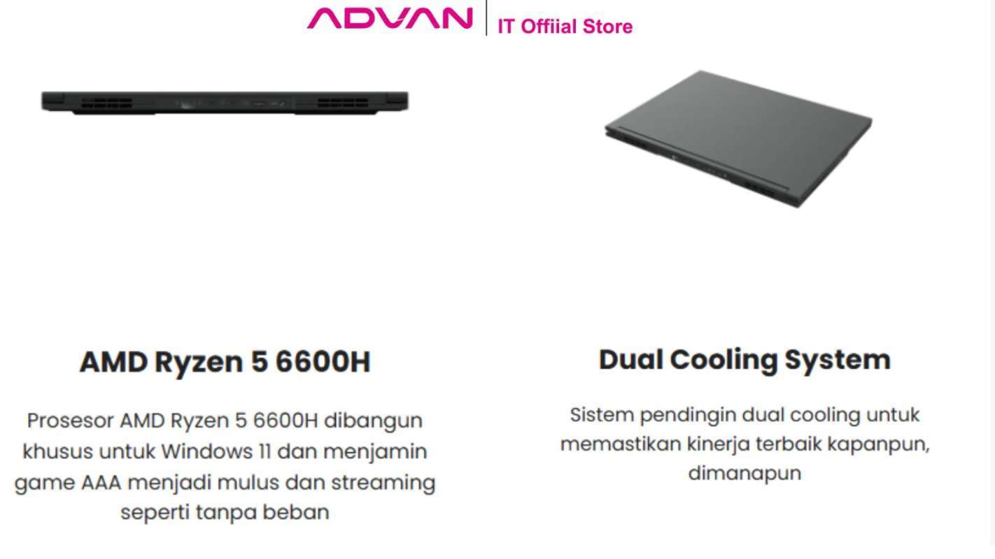 Jual Advan Gaming Pixel War ( R5 6600h 16gb 512gb 16 2,k Windows 11 ...