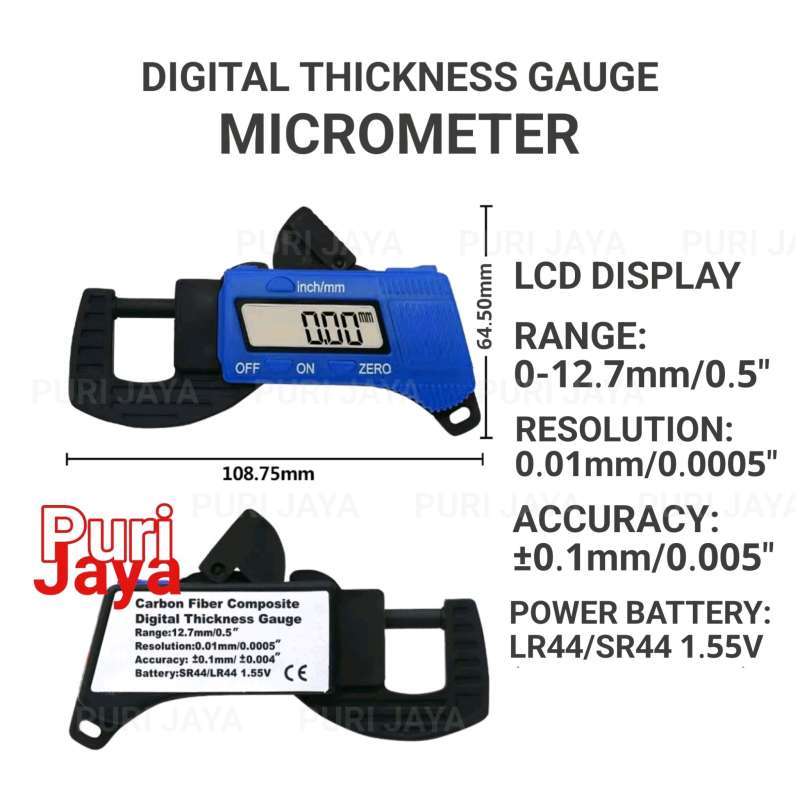 Jual Mikrometer Sekrup Digital 0.01mm 12.7mm Outside Micrometer ...