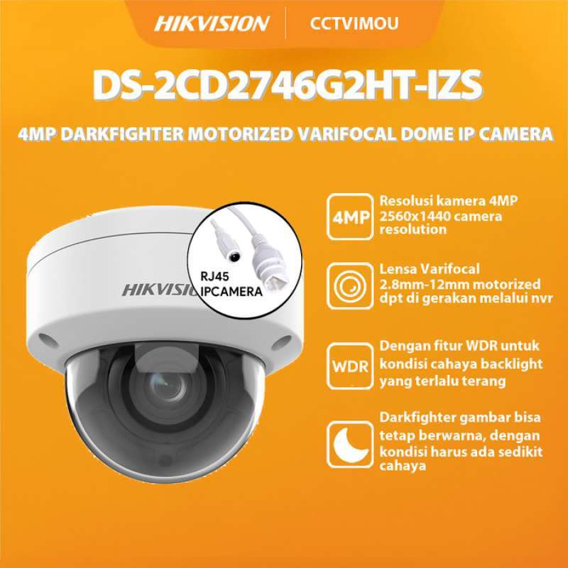 Promo Hikvision Ds-2cd2746g2ht-izs 4mp Darkfighter Wdr Motorized Varifocal Dome Ip Camera Diskon ...