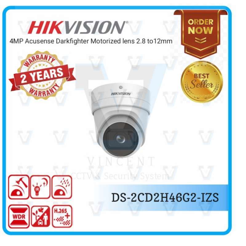 Promo Hikvision Ds-2cd2h46g2-izs 4mp Acusense Motorized Vf Turret Ip ...