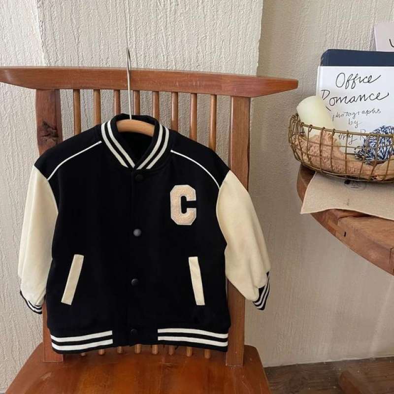 Jual Jaket Varsity Baseball Model Kancing Jaket Anak Cewek Cowok ...