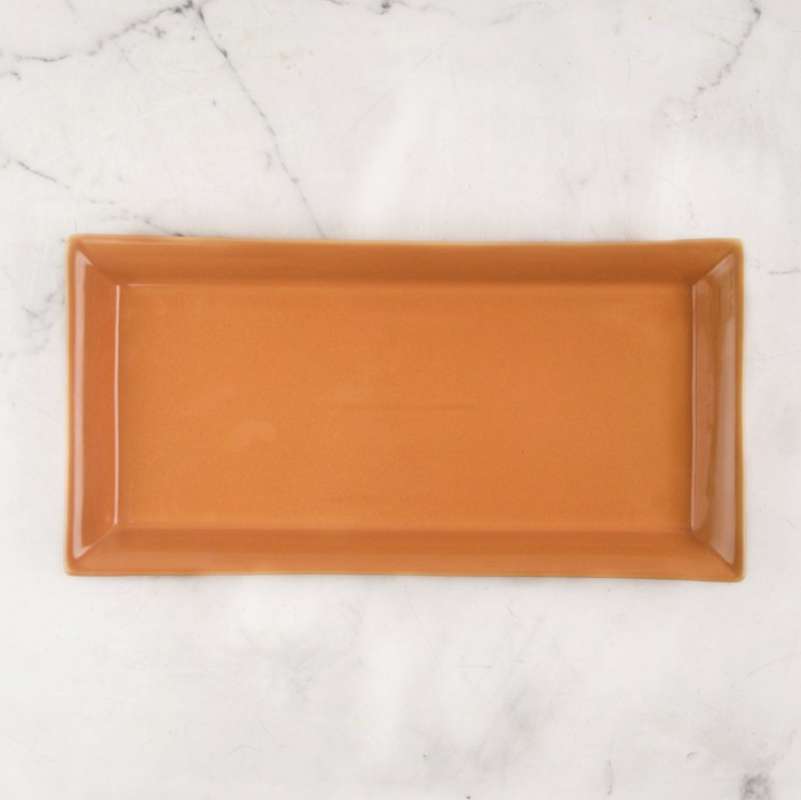 Promo Artisan Ceramic |orange Rectangular Plate| Piring Panjang Keramik ...