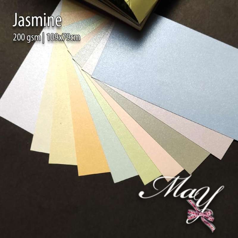 Jual Kertas Fancy Jasmine Glitter Pearl Tebal 200 Gsm 109x79cm Plano Besar Di Seller May Paper ...