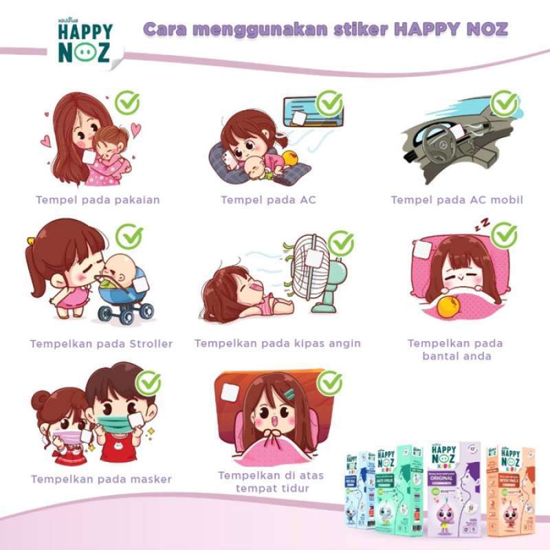 Jual Happy Noz All Varian / Sticker Bawang / Original Anti Cough Virus ...