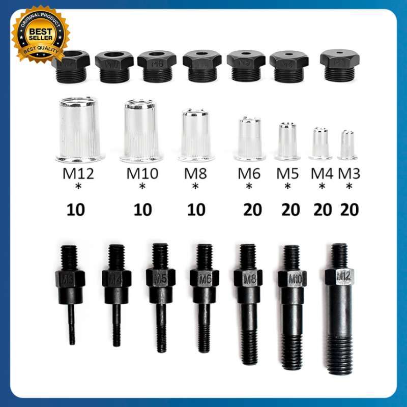 Promo Riveter Nuts Guns With Nut Isi 160pcs Hand Threaded Riveter Nuts ...