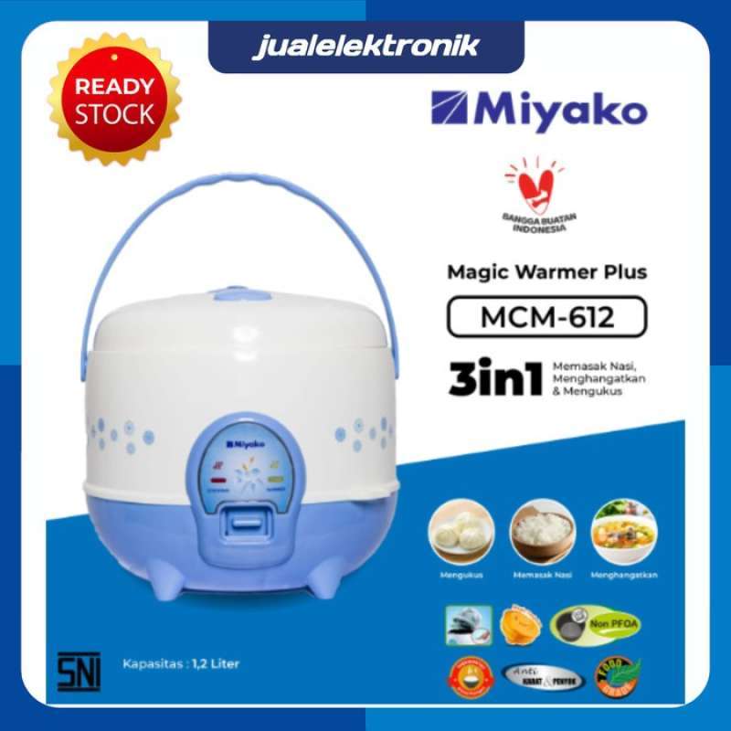 Promo Magic Com Miyako Mcm-612 Mcm612 Rice Cooker 3 In 1 Ukuran 1.2 ...