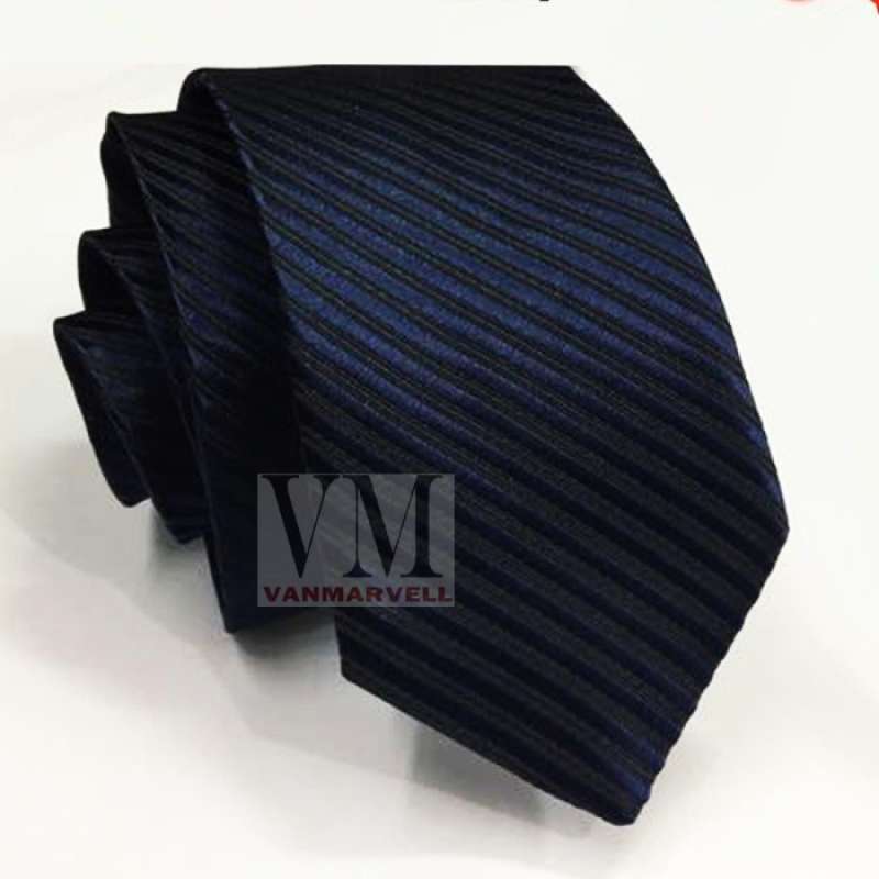 Jual Vm Dasi Biru Dongker Polos Garis Halus Slim - Dasi Navy - Dasi ...