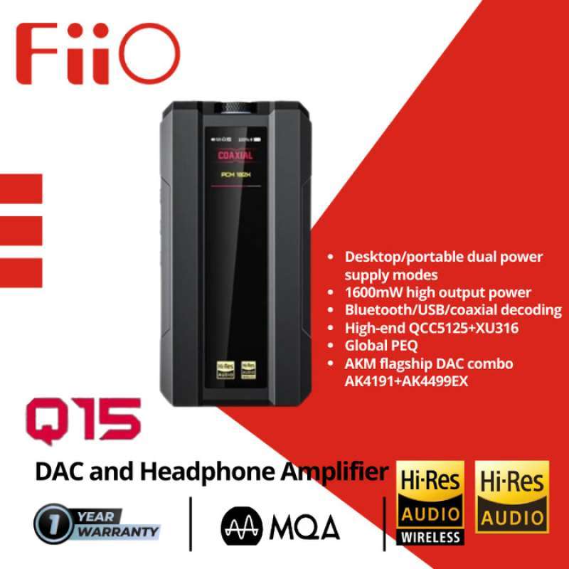 Jual Fiio Q15 / Q-15 Hi-fi Headphone Amplifier Player Mqa Decoder Usb ...