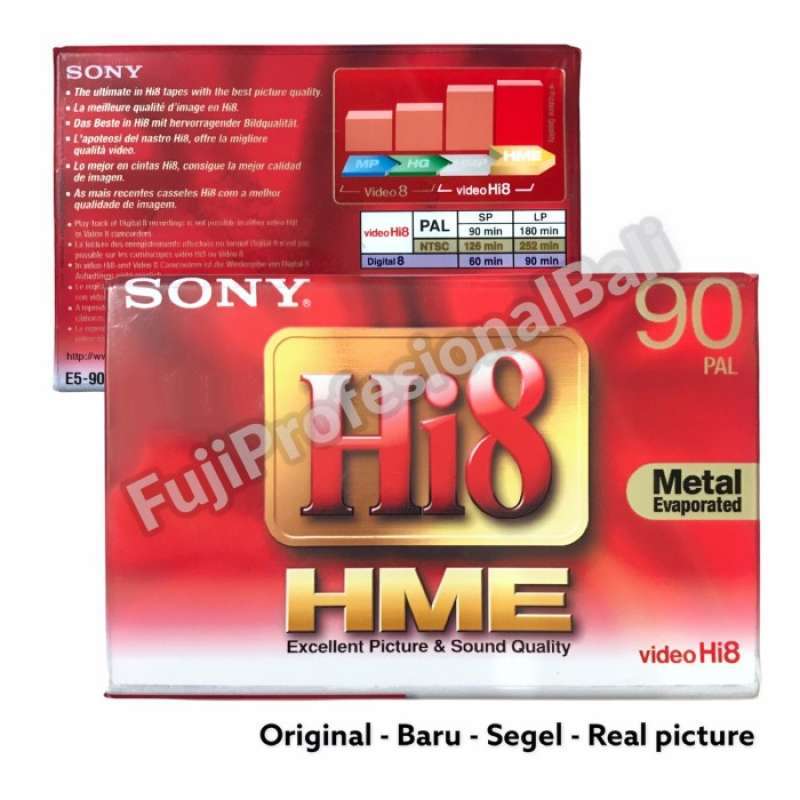 Jual Kaset Hi8 Sony Ntsc Pal 120 Me Hmp Hme Digital 8 Handycam Video ...