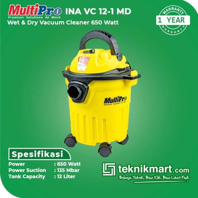 Promo Multipro Ina Vc 12-1 Md 650 Watt Vacuum Cleaner Wet & Dry Terbaik ...