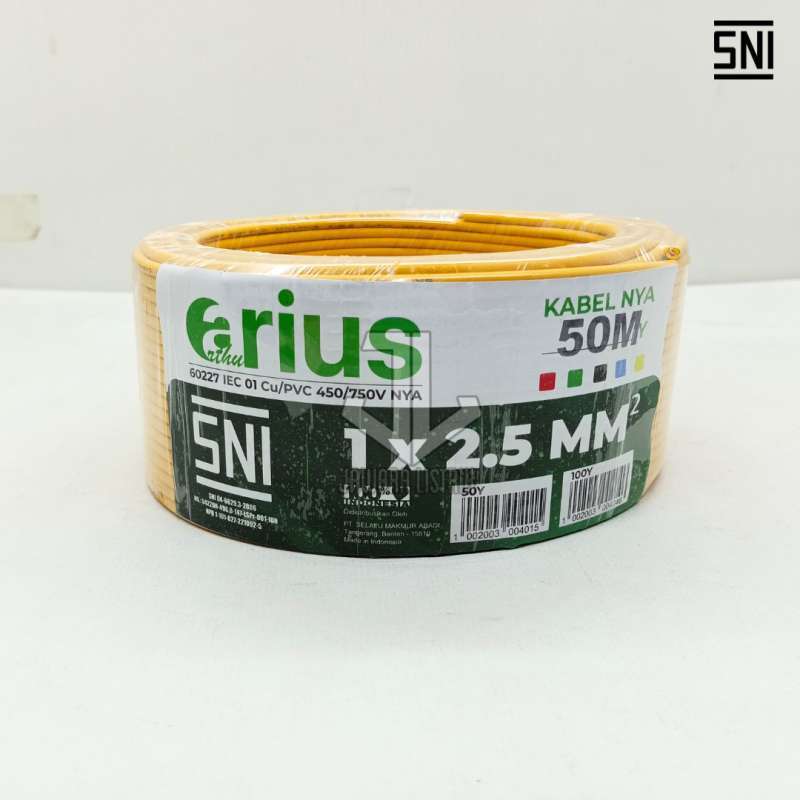 Jual Nya 1x2.5mm 50 Yard Kabel Listrik Hitam Biru Merah Kuning Rollan ...
