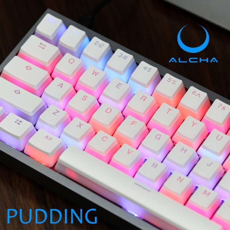 Promo Alcha Keycaps Pudding / Puding Backlit Mechanical Keyboard White ...