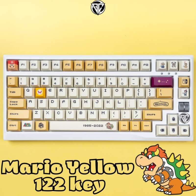 Promo Keycaps Pbt Mario Yellow Cherry File Sublim Mechanical Keyboard ...
