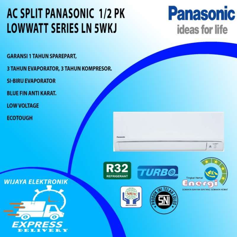 Promo Ac Split 1/2pk Ln5wkj Panasonic Blue Fin Low Volt Diskon 33% Di ...