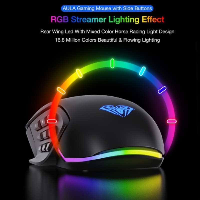 Promo Mouse Gaming Slide Button Aula H-510 Magnetic Rgb 2 Sets Accesses ...